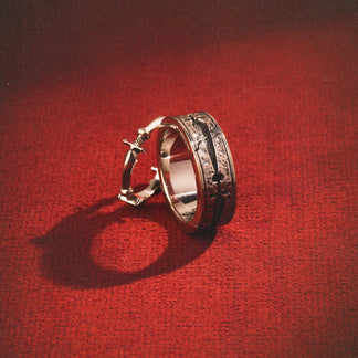 "Til Death" Handcrafted Sterling Silver Men's Biker Ring – Clocks and ...