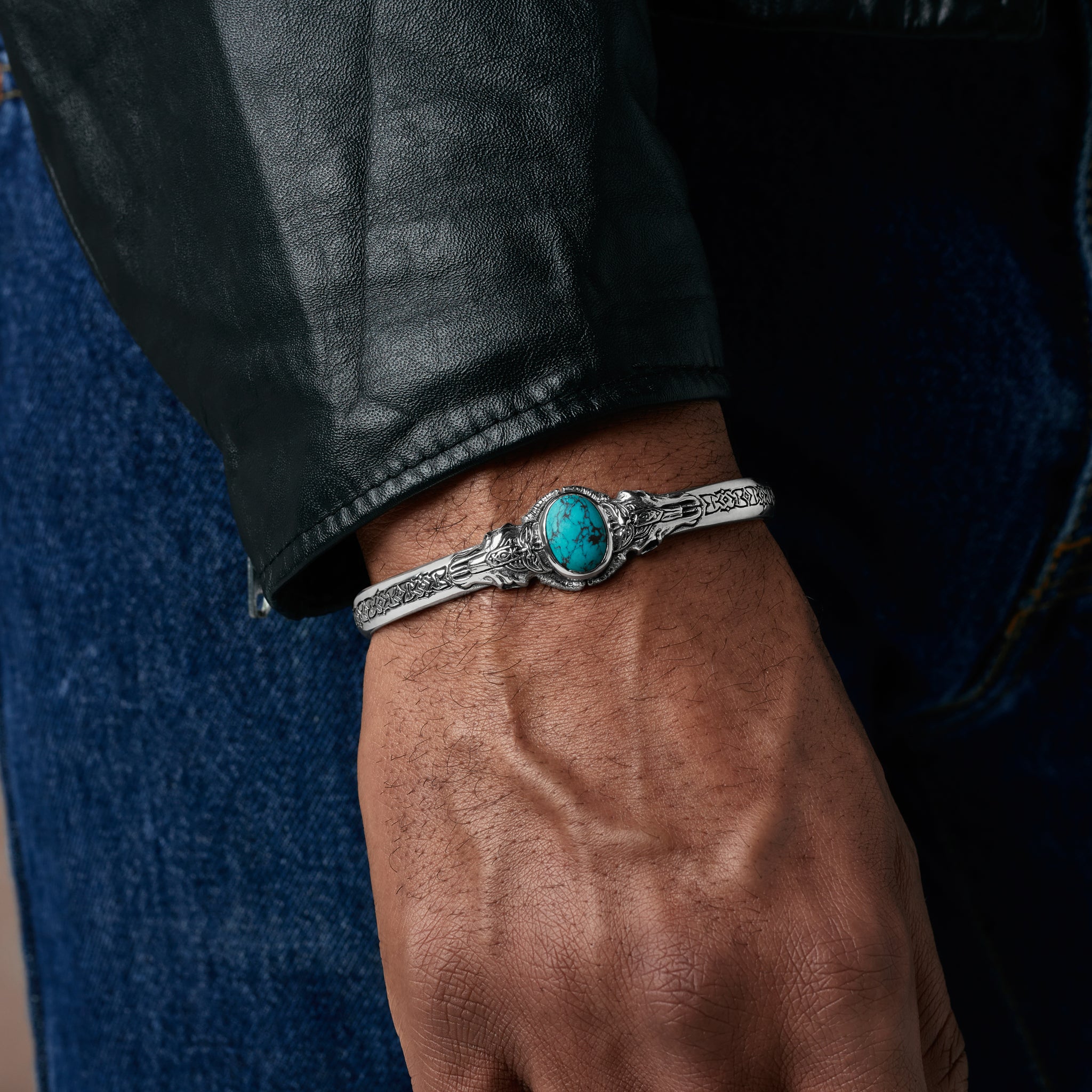 "Dauntless x JJ Julius Son" Handcrafted Sterling Silver Men's Bracelet ...