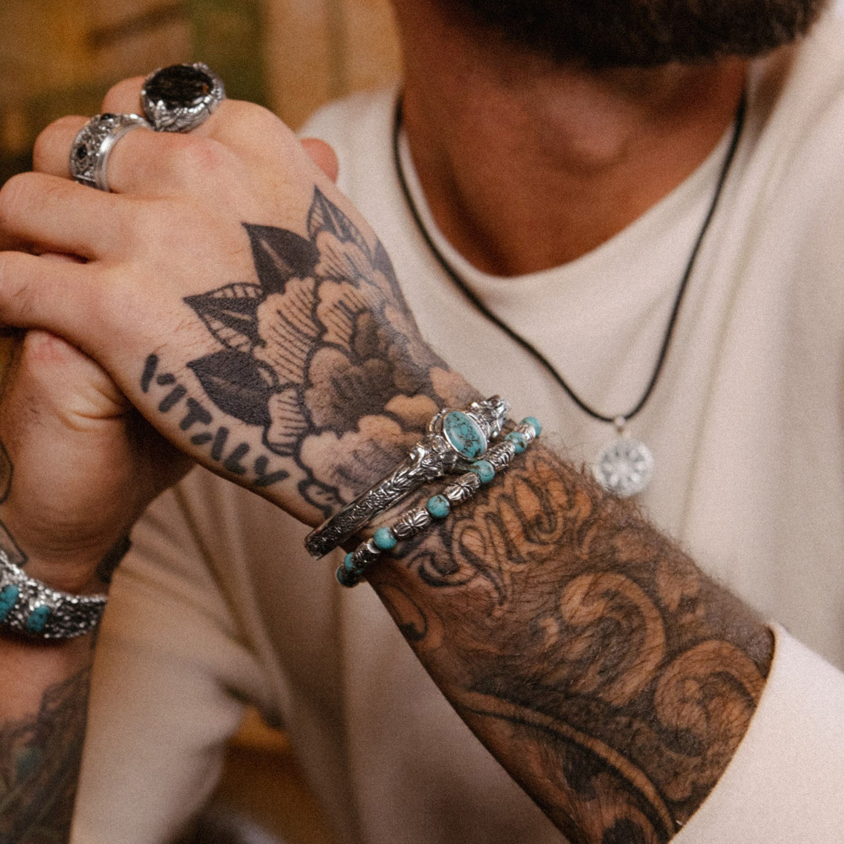 "Dauntless x JJ Julius Son" Handcrafted Sterling Silver Men's Bracelet ...