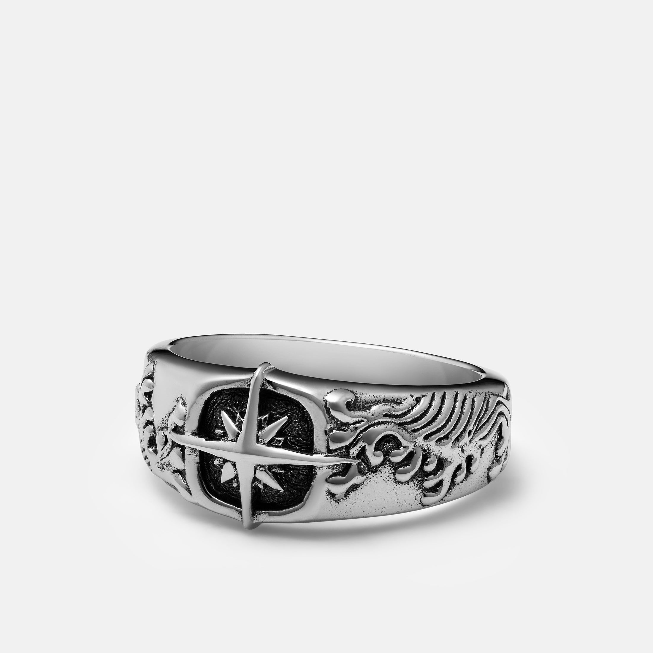 "High Tide" Handcrafted Sterling Silver Men's Biker Ring – Clocks and ...