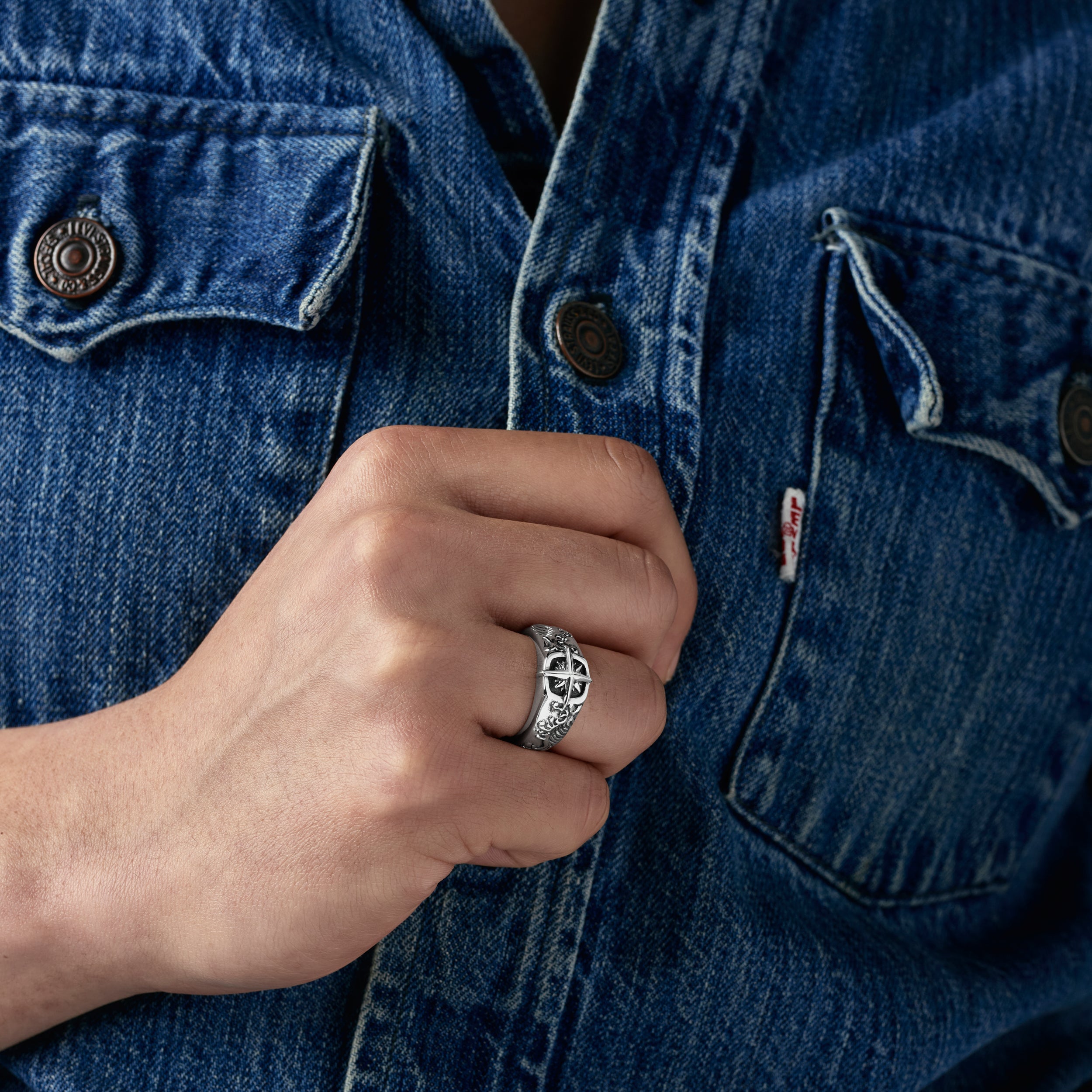"High Tide" Handcrafted Sterling Silver Men's Biker Ring – Clocks and ...