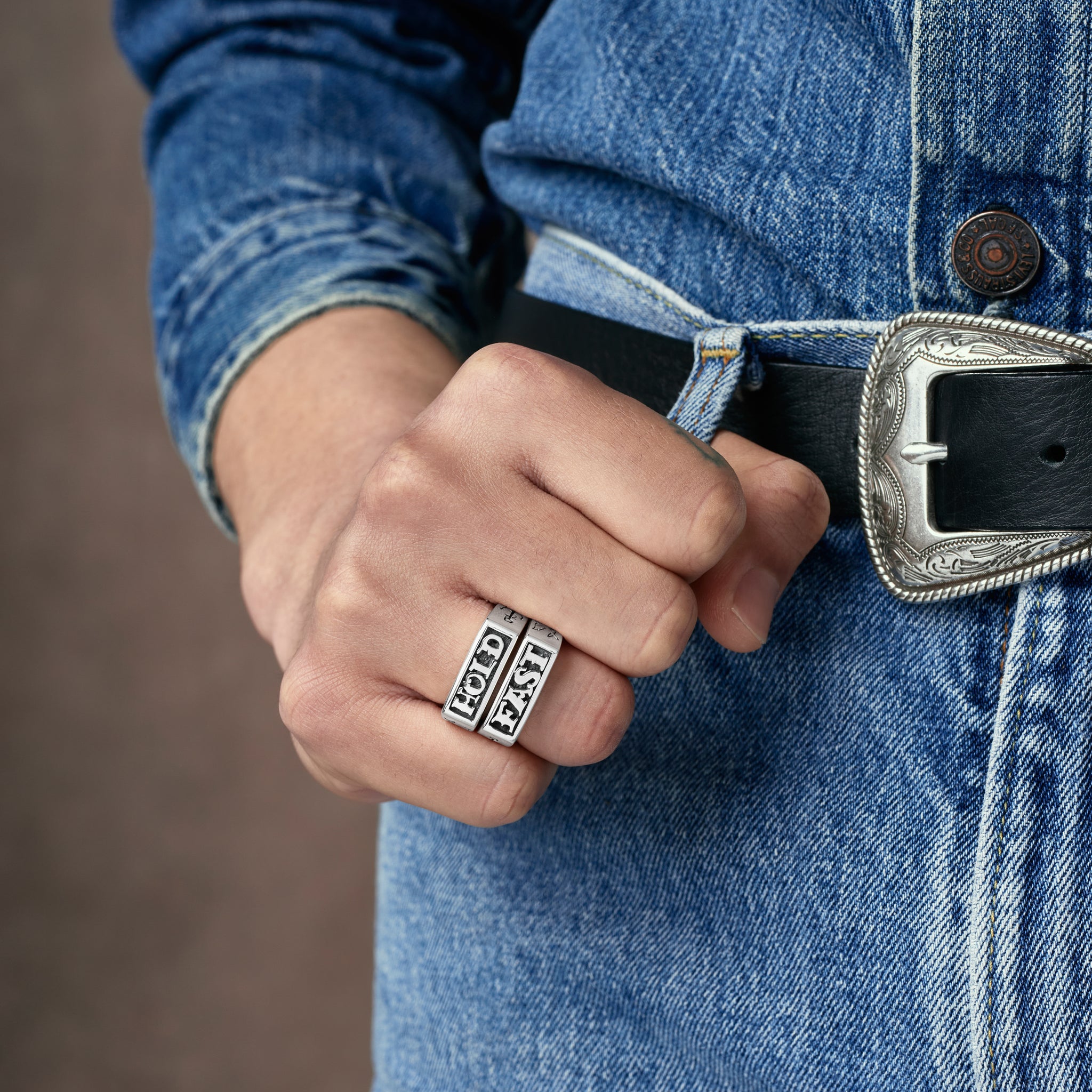 "Hold Fast" Handcrafted Sterling Silver Men's Biker Ring – Clocks and ...