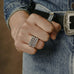 "Hold Fast" Handcrafted Sterling Silver Men's Biker Ring – Clocks and ...