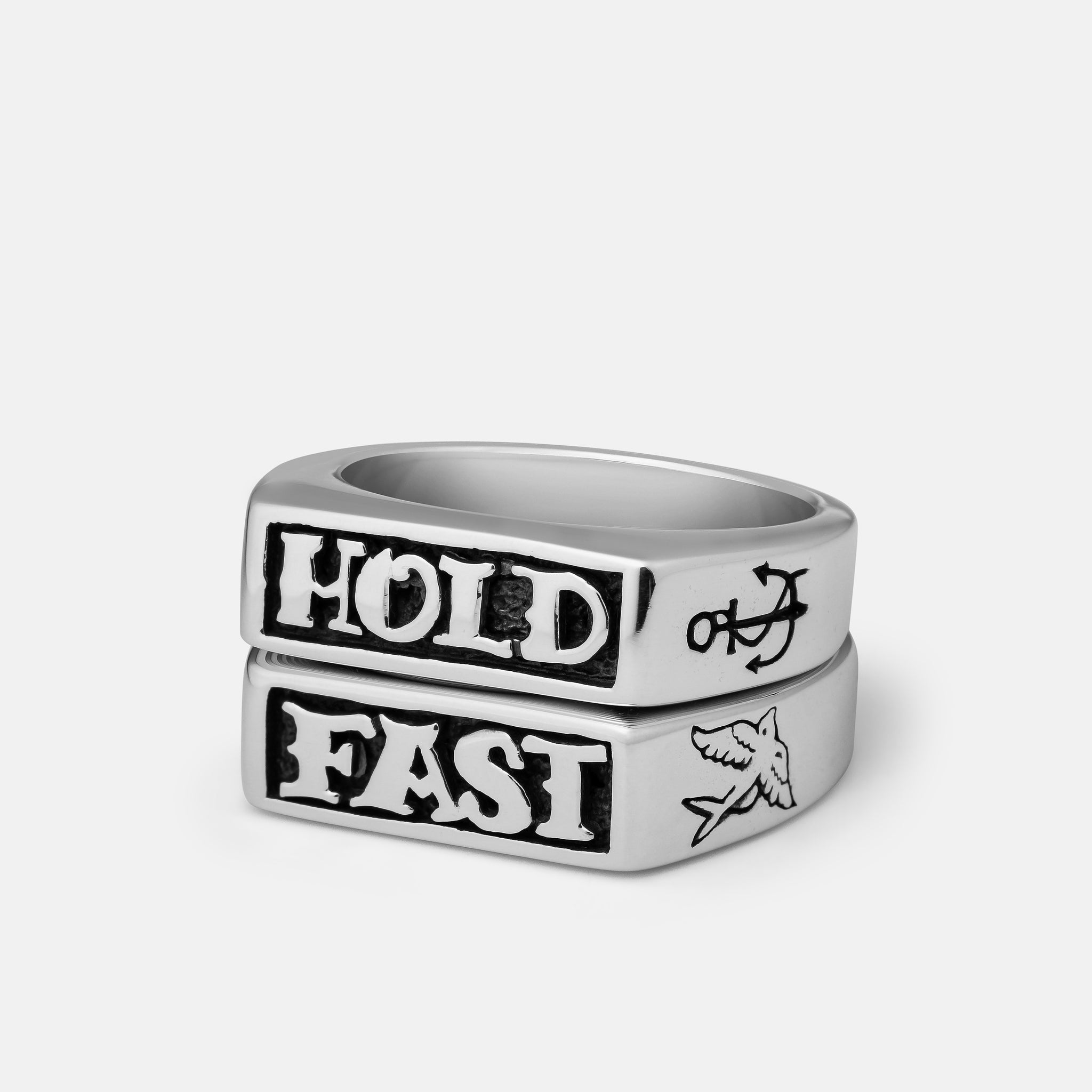 "Hold Fast" Handcrafted Sterling Silver Men's Biker Ring – Clocks and ...