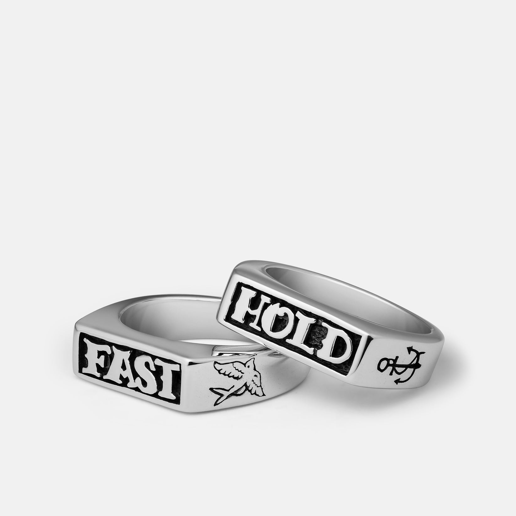 "Hold Fast" Handcrafted Sterling Silver Men's Biker Ring – Clocks and ...