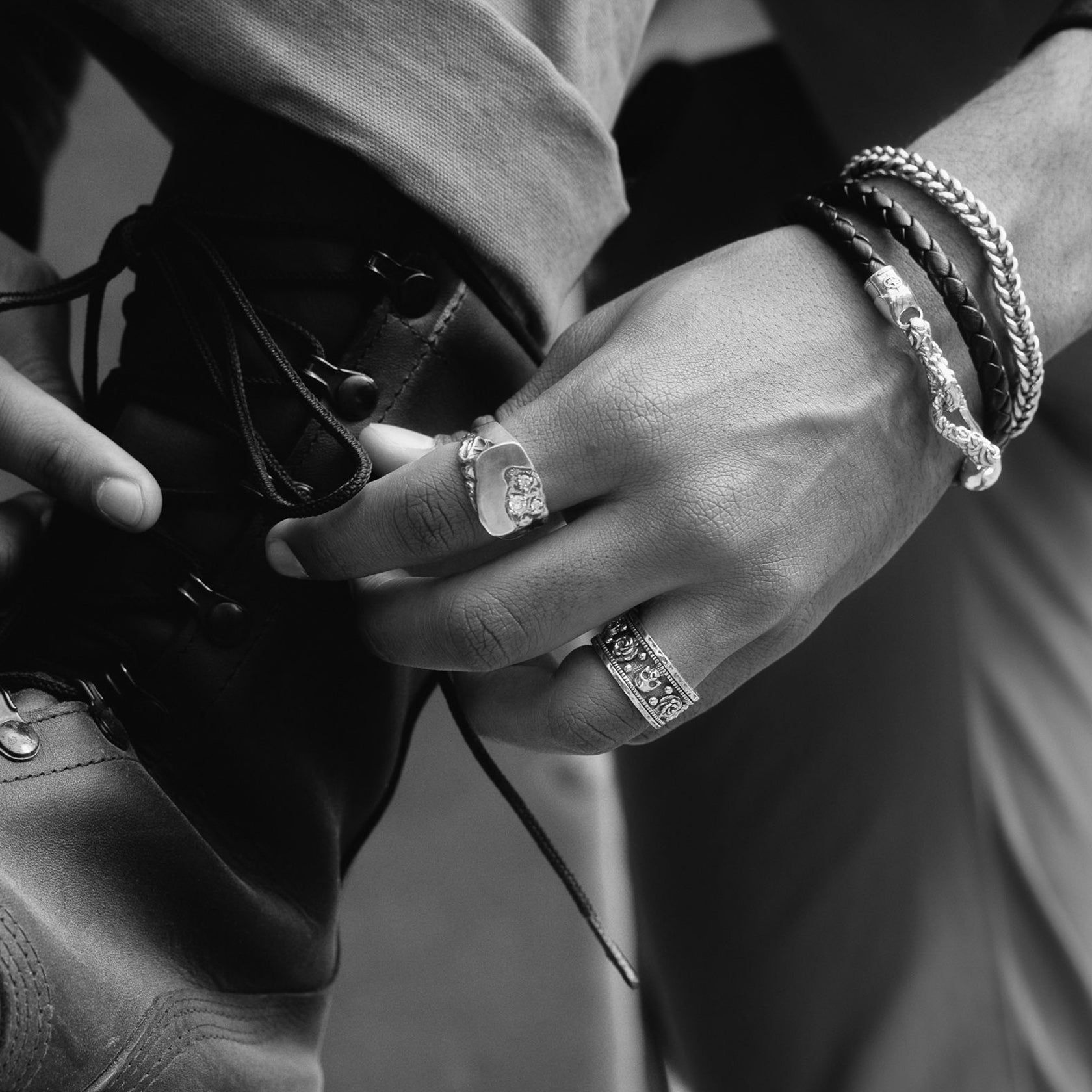 "Meltdown" Handcrafted Sterling Silver Men's Biker Ring – Clocks and Colours