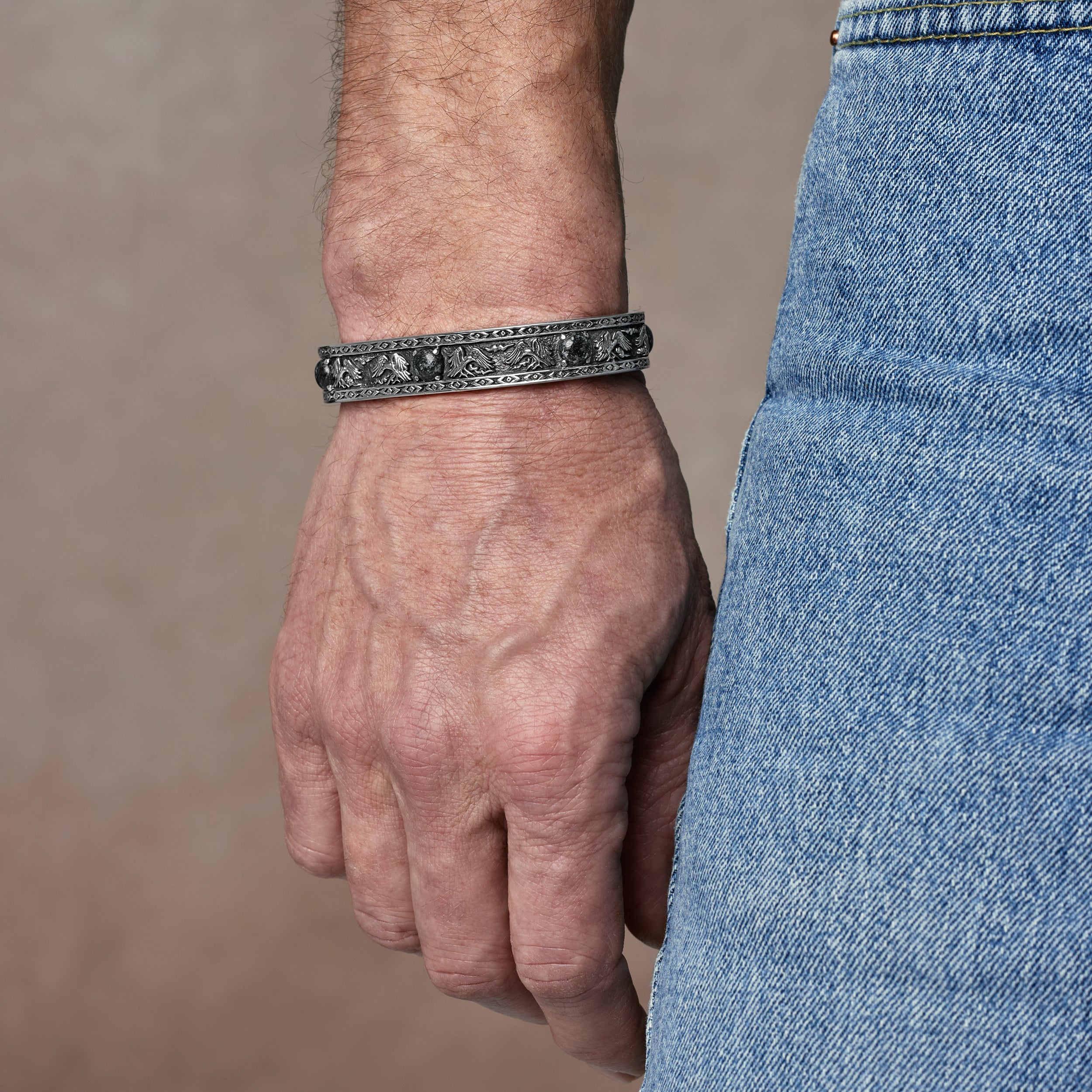 "Raven's Eye x JJ Julius Son" Sterling Silver Men's Cuff – Clocks and ...