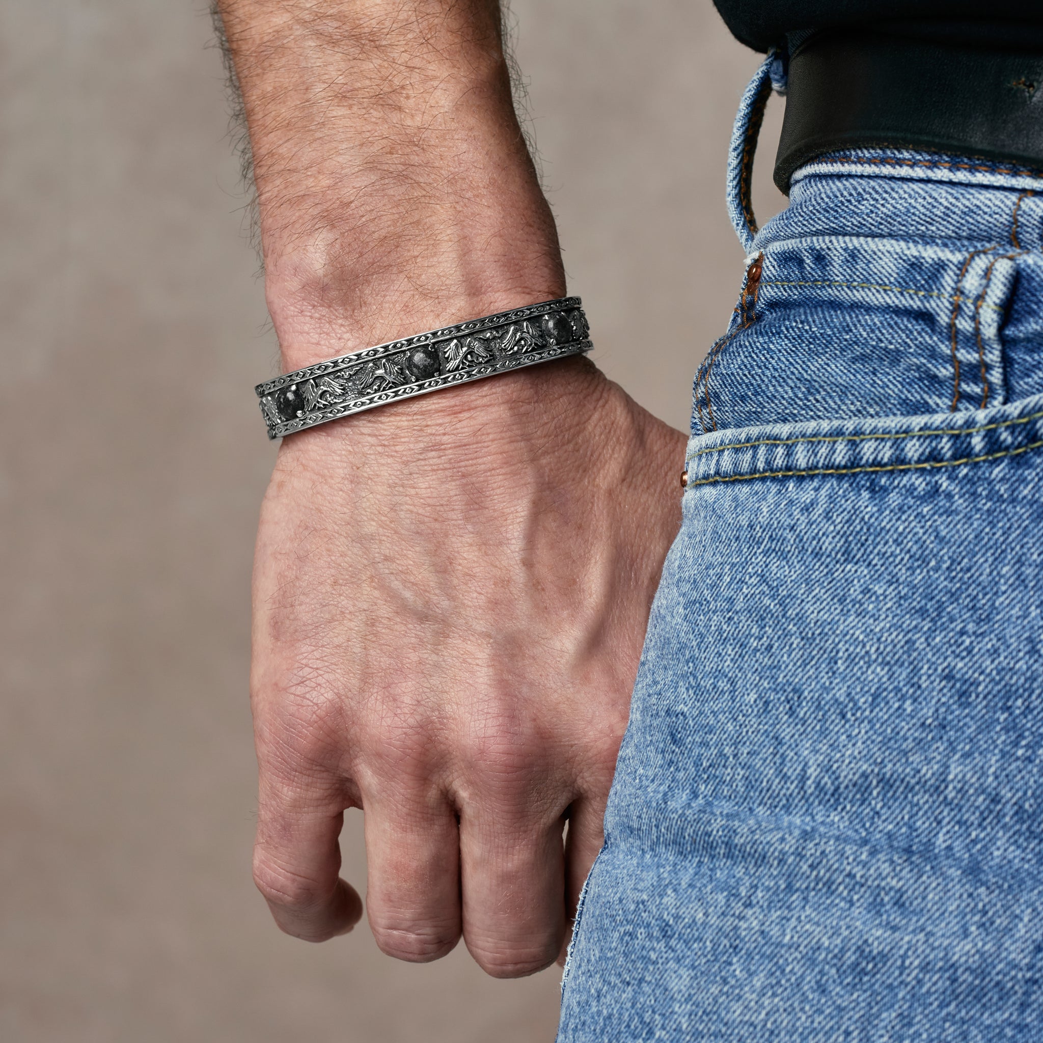 "Raven's Eye x JJ Julius Son" Sterling Silver Men's Cuff – Clocks and ...