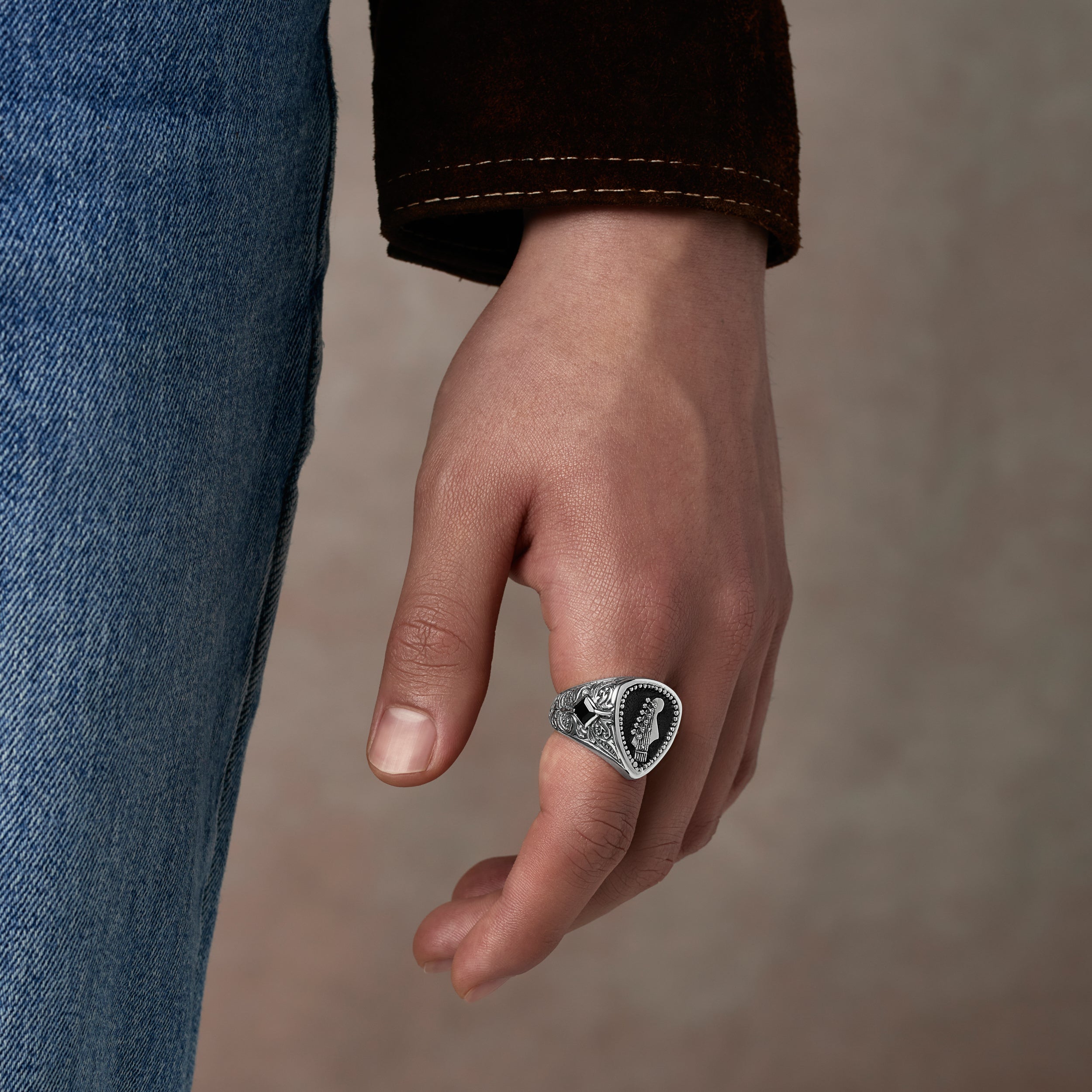 "Six String x Fender" Sterling Silver Men's Ring – Clocks and Colours