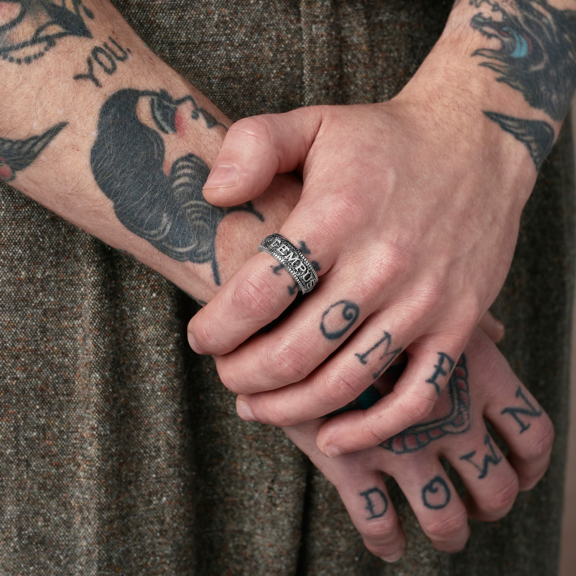 "Tempus" Handcrafted Sterling Silver Men's Biker Ring – Clocks and Colours