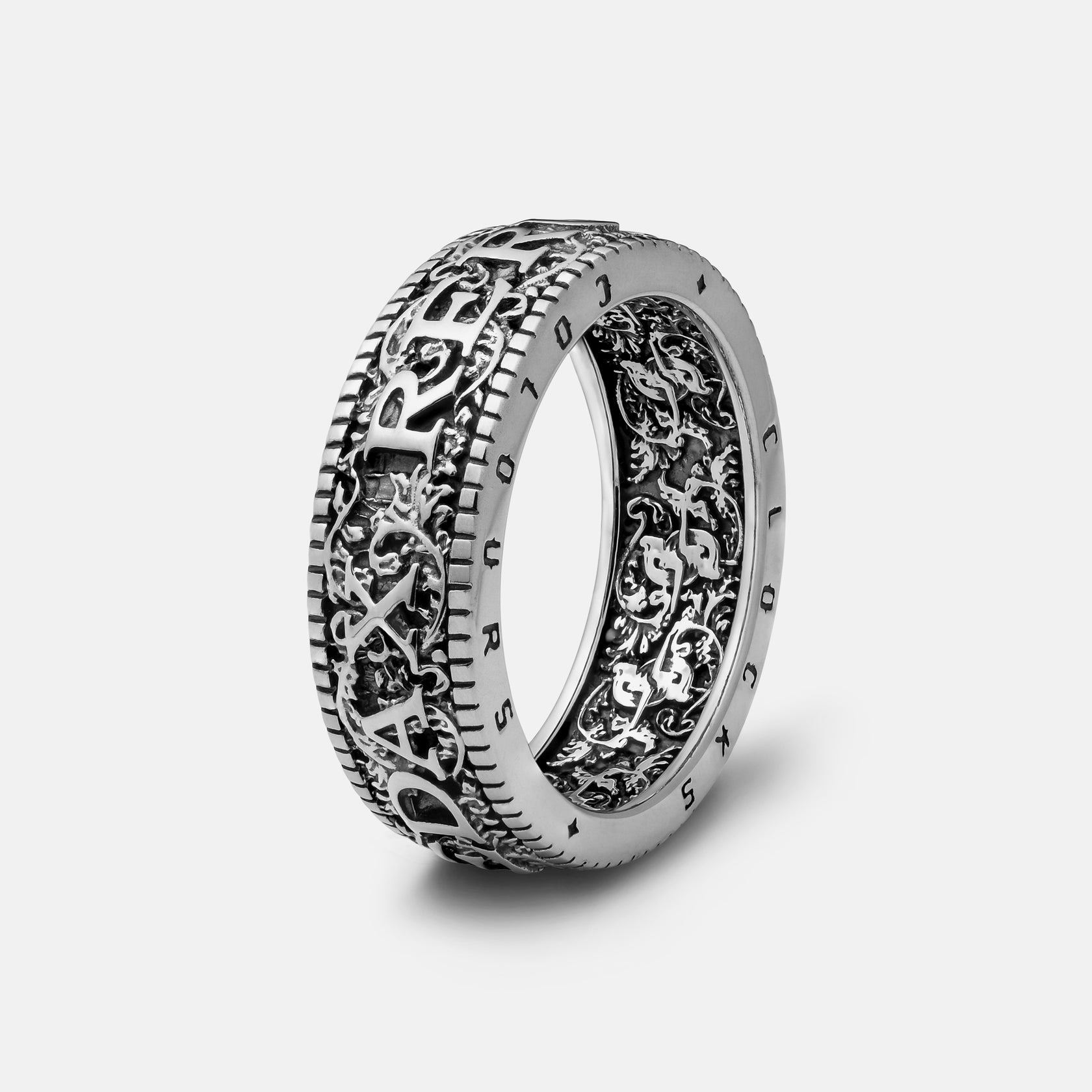 "Tempus" Handcrafted Sterling Silver Men's Biker Ring – Clocks and Colours