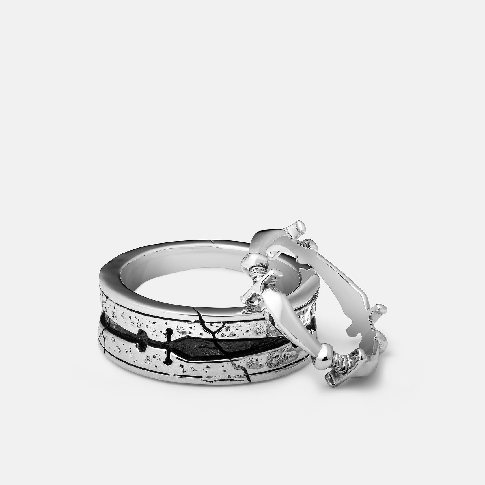 "Til Death" Handcrafted Sterling Silver Men's Biker Ring – Clocks and ...