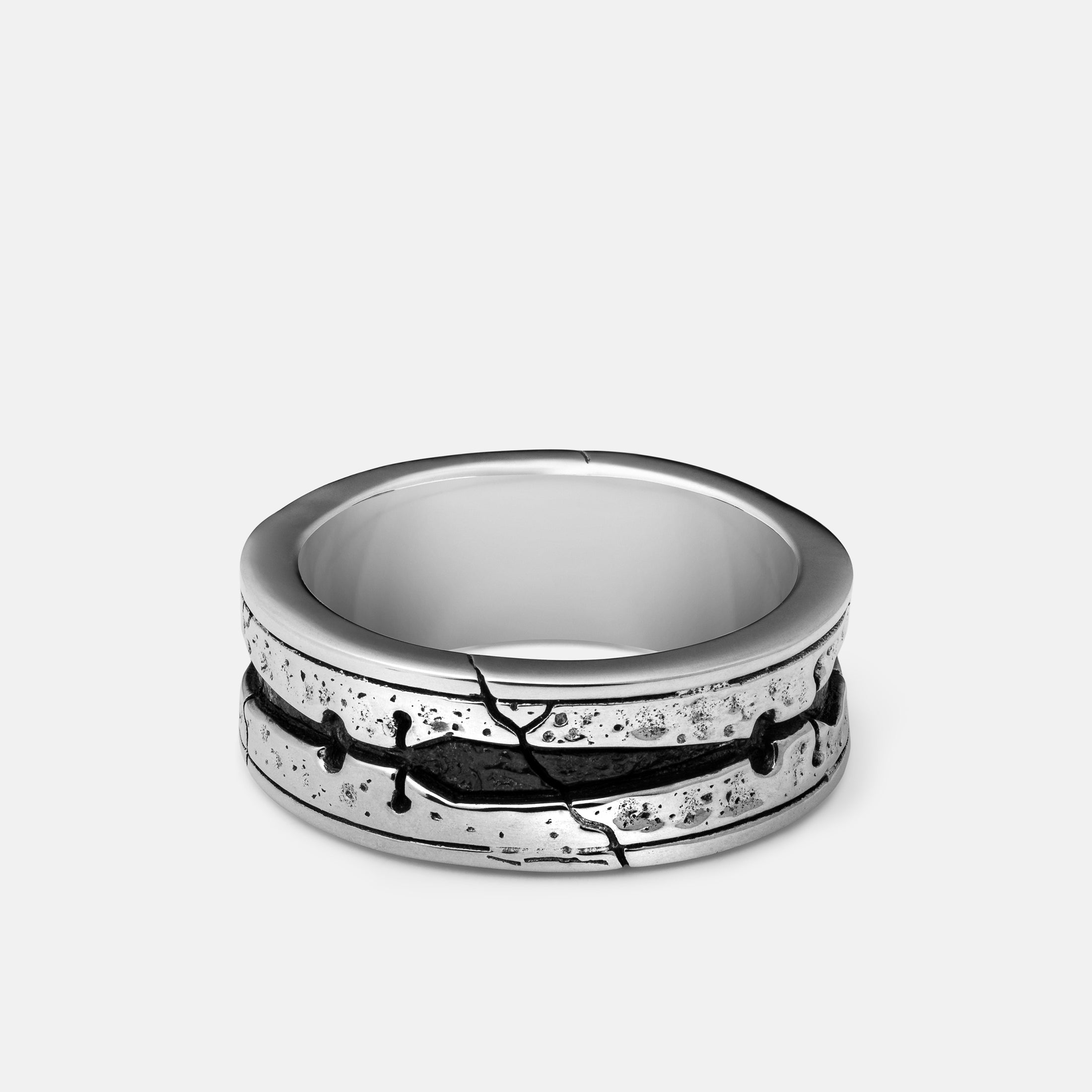 "Til Death" Handcrafted Sterling Silver Men's Biker Ring – Clocks and ...