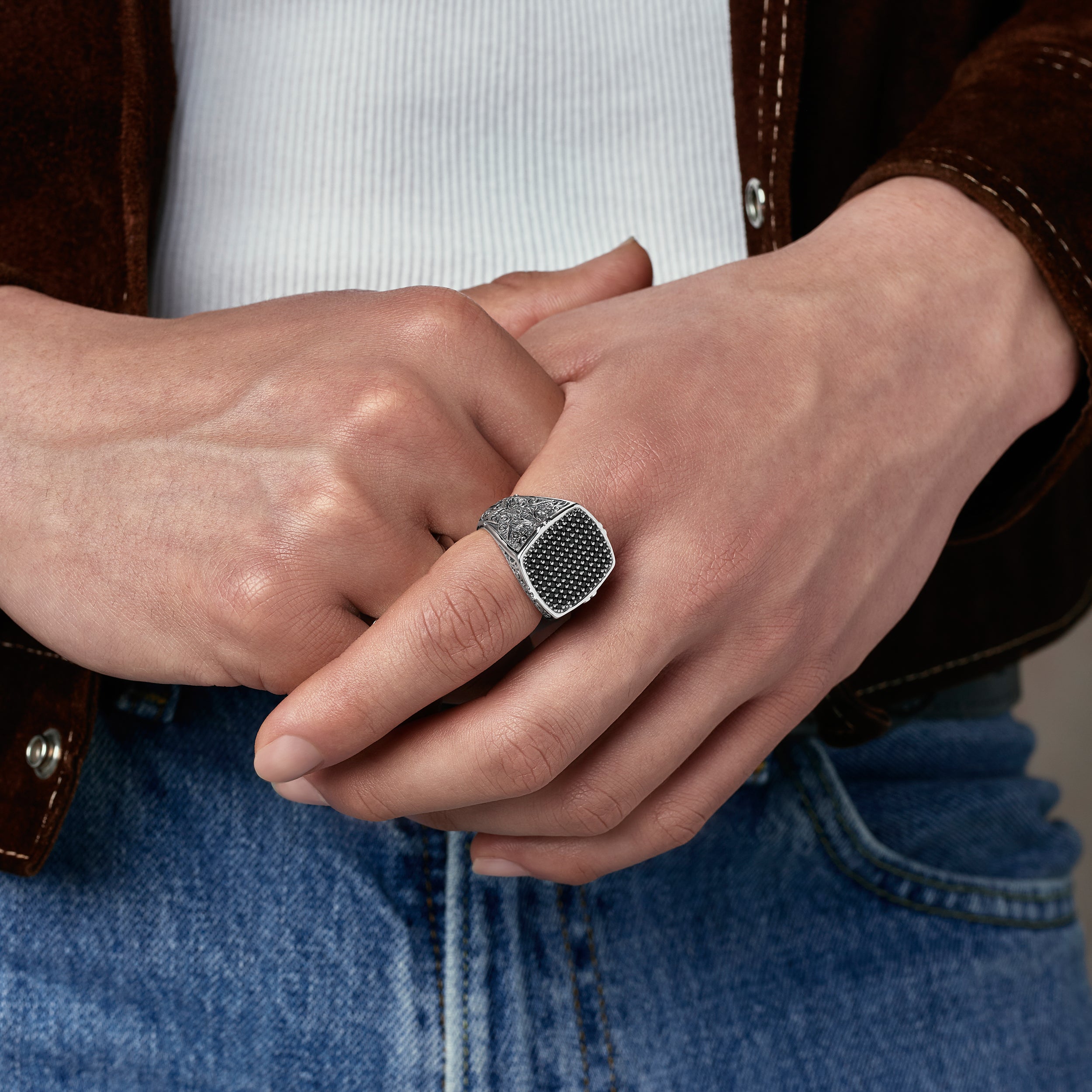 "Victory" Handcrafted Sterling Silver Men's Biker Ring – Clocks and Colours