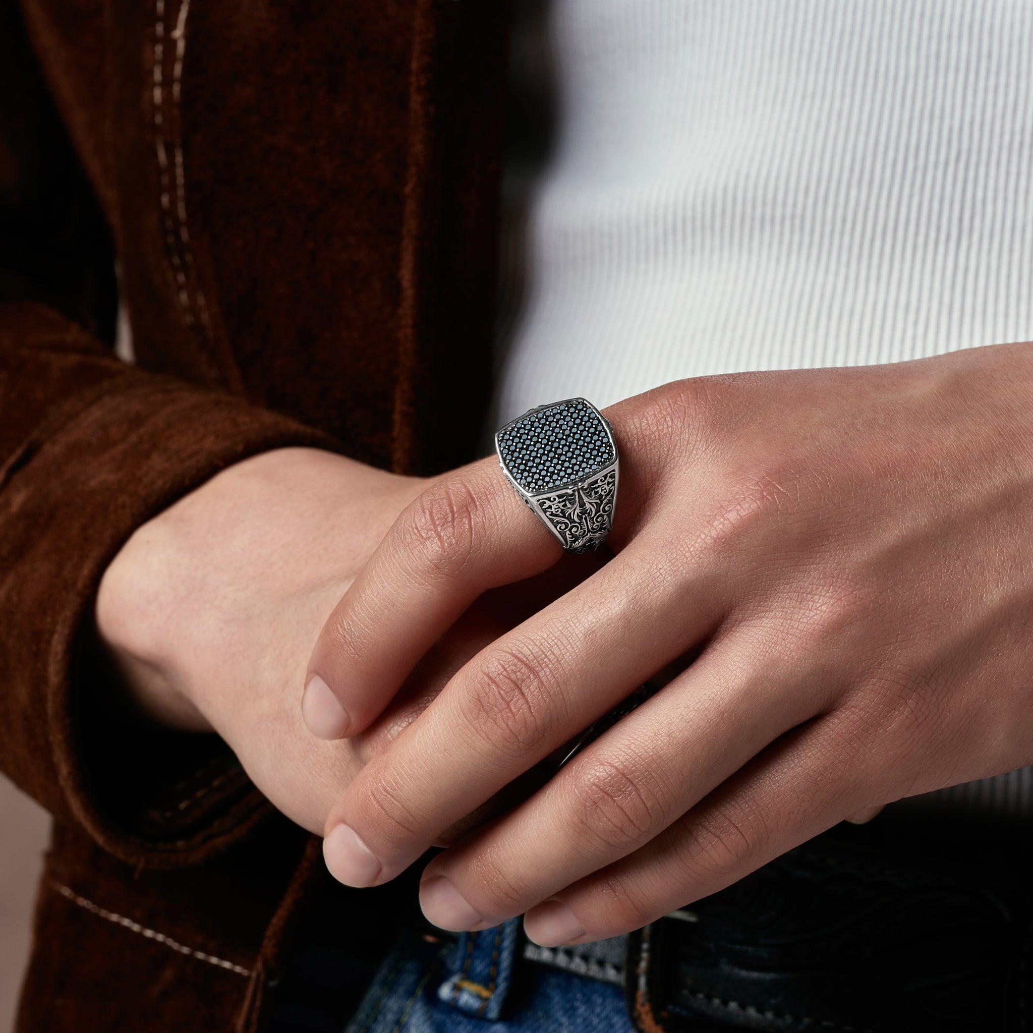 "Victory" Handcrafted Sterling Silver Men's Biker Ring – Clocks and Colours