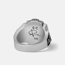 "Voyageur x Peter McKinnon" Handcrafted Sterling Silver Men's Biker ...