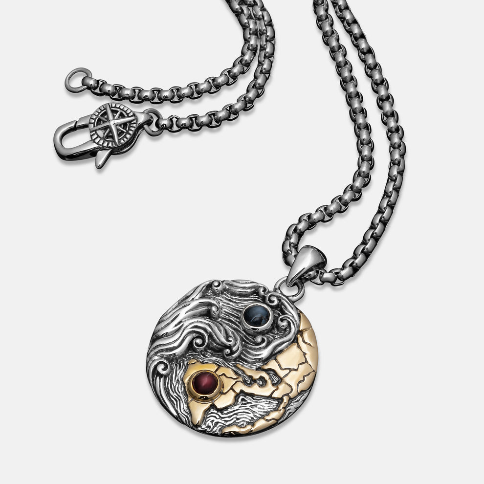 "Weather The Storm" Handcrafted Sterling Silver Men's Pendant with ...