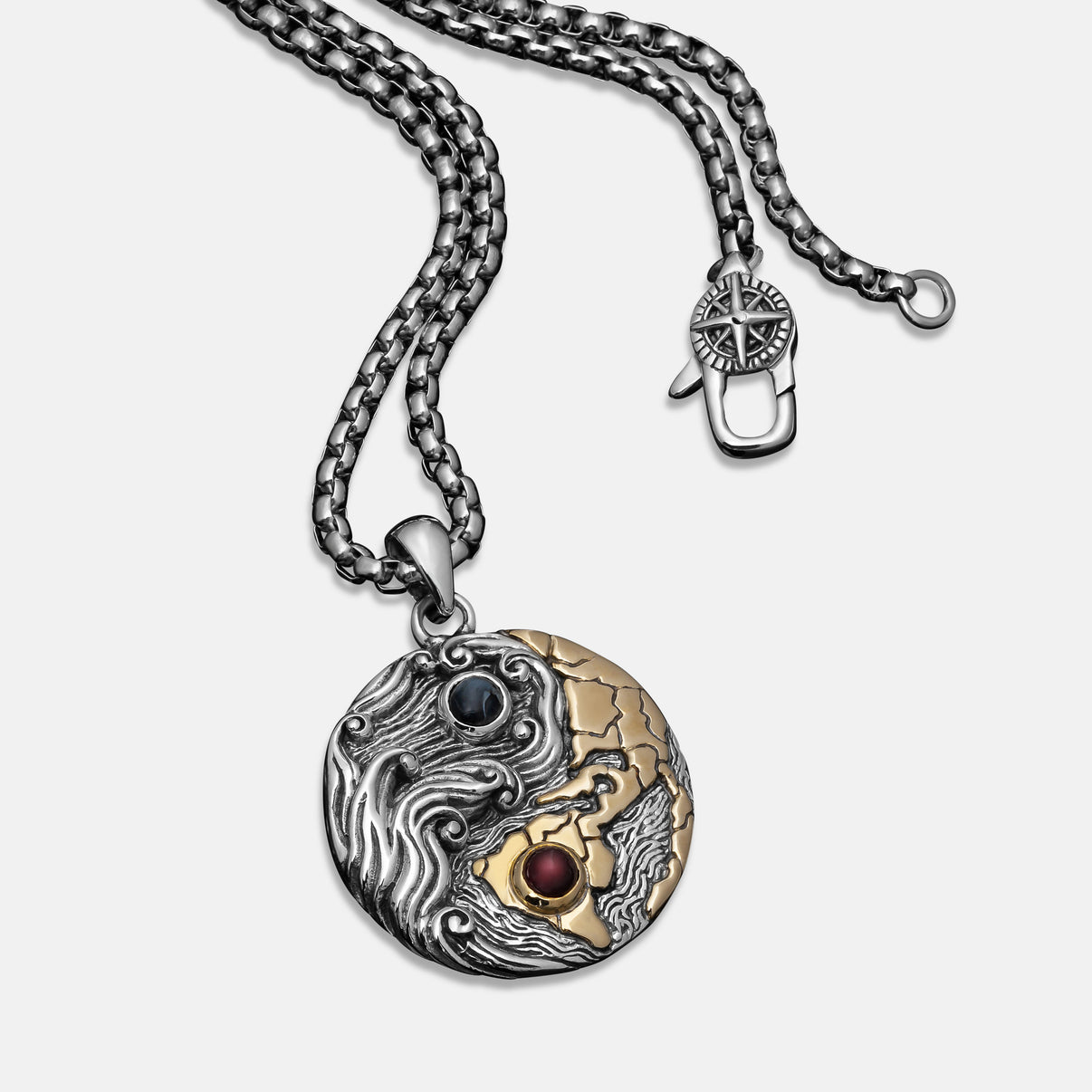 "Weather The Storm" Handcrafted Sterling Silver Men's Pendant with ...